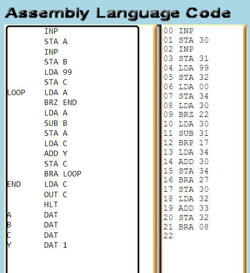 Solved I have this code for a LMC to divide two numbers. I | Chegg.com