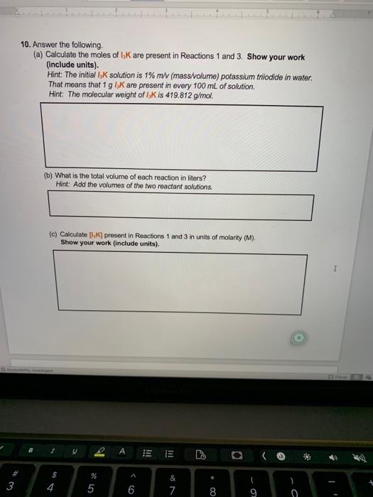 b. Include the data from Reaction 1(10 mL undiluted | Chegg.com