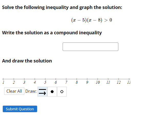 Solved Solve the following inequality and graph the | Chegg.com