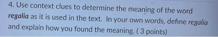 Solved 4. Use context clues to determine the meaning of the | Chegg.com