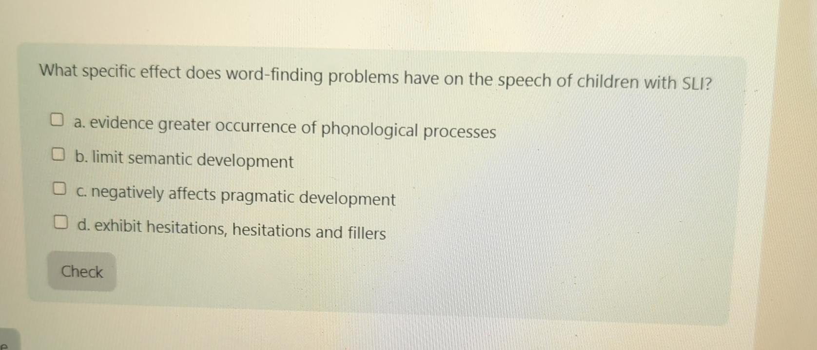 Solved What specific effect does word-finding problems have | Chegg.com
