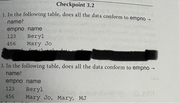 Solved 1. Is the following arrangement of data a table?3. Is | Chegg.com