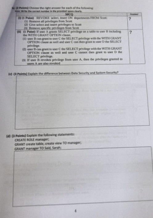 Solved (2 ﻿Polass) ﻿Choose the richt answer for each of the | Chegg.com