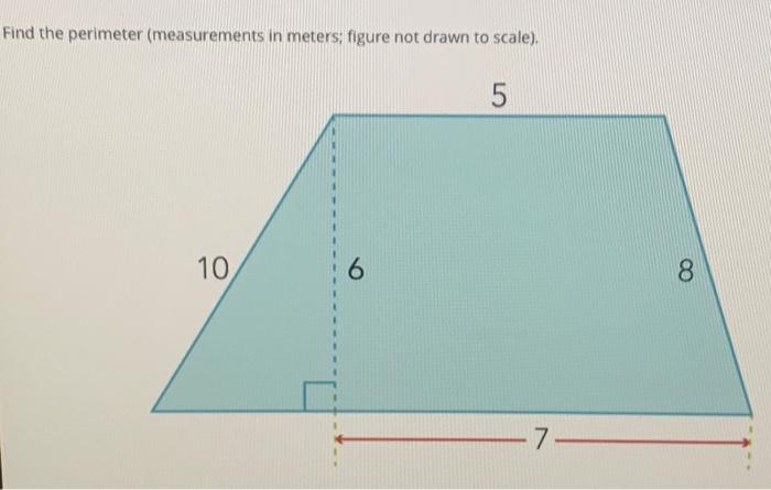 Solved Find the perimeter (measurements in meters; figure | Chegg.com