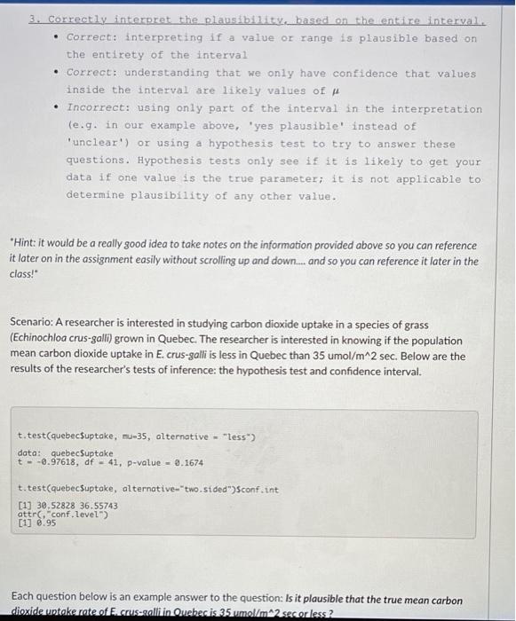 CONFIDENCE INTERVALS & PLAUSIBLE VALUES A confidence | Chegg.com