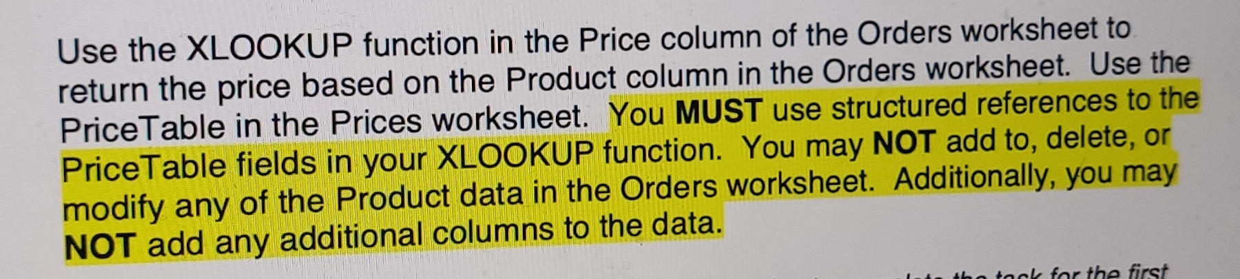 Solved Use the XLOOKUP function in the Price column of the | Chegg.com