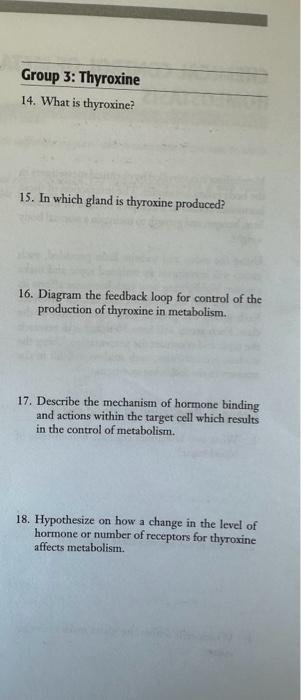 Solved 14. What is thyroxine? 15. In which gland is | Chegg.com