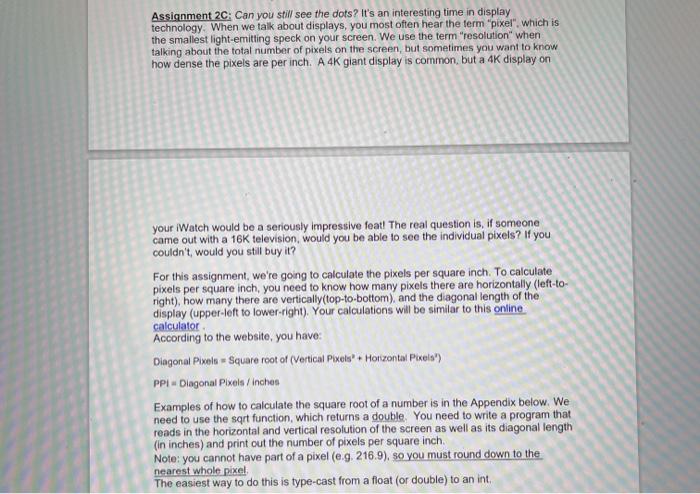 Solved Assignment 2C: Can you still see the dots? It's an | Chegg.com