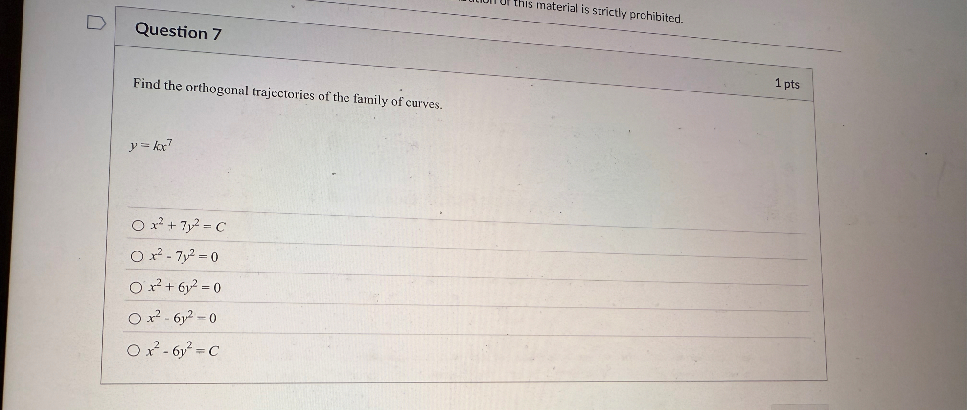 Solved Question 7this material is strictly prohibited.Find | Chegg.com