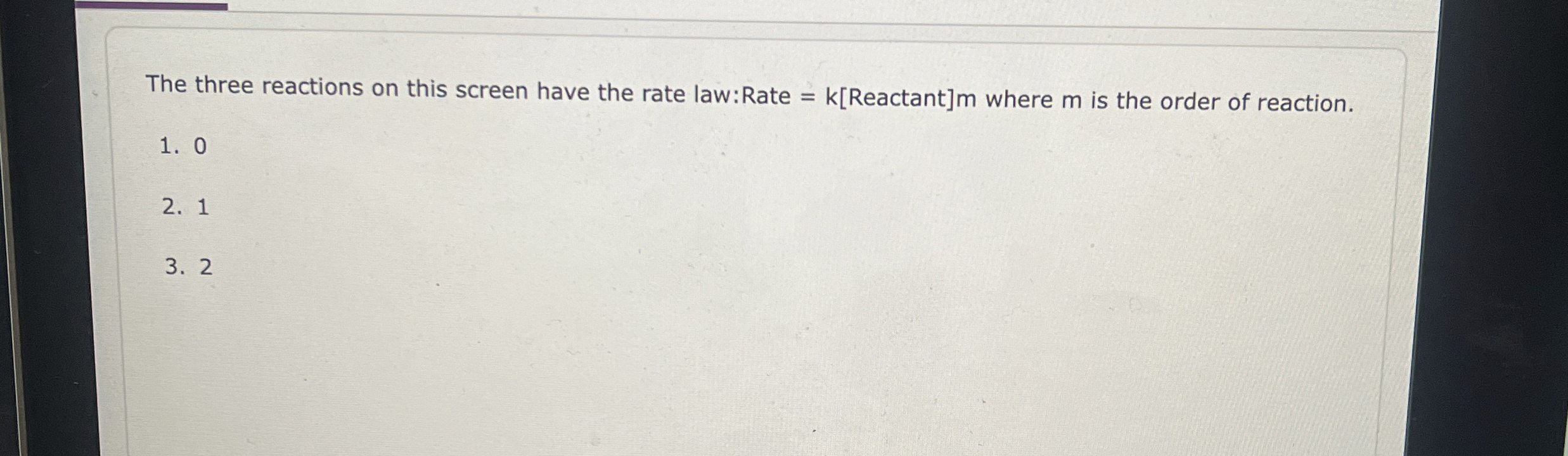Solved The three reactions on this screen have the rate | Chegg.com