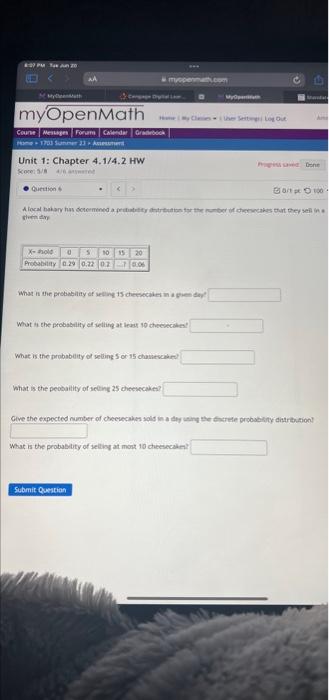 8:07 PM Tue Jun 20 MyOpenMath AA myOpenMath Course | Chegg.com
