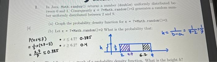 1. In Java Math.randog() returns a number (double) | Chegg.com