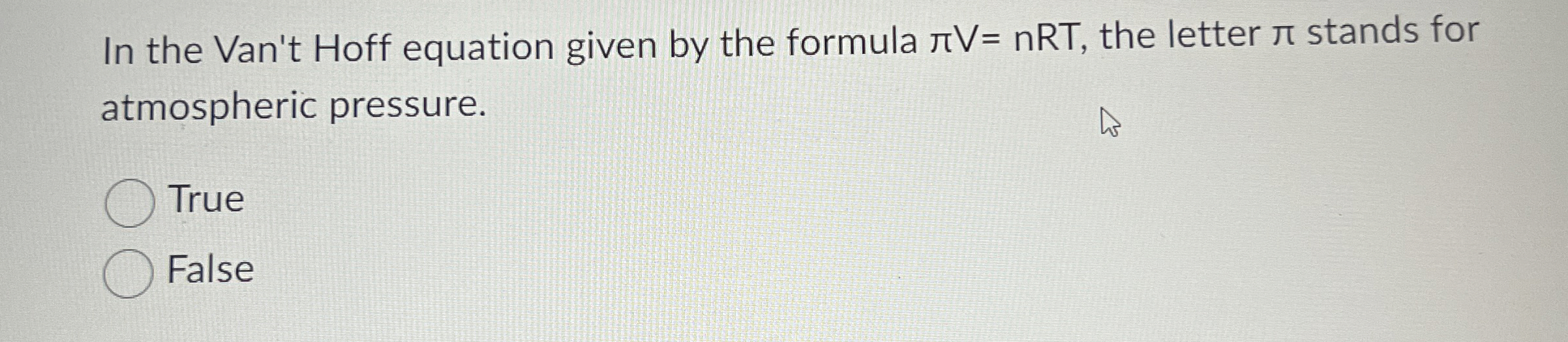 Solved In the Van't Hoff equation given by the formula | Chegg.com
