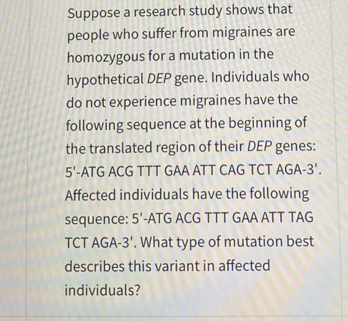 Solved Suppose a research study shows that people who suffer | Chegg.com