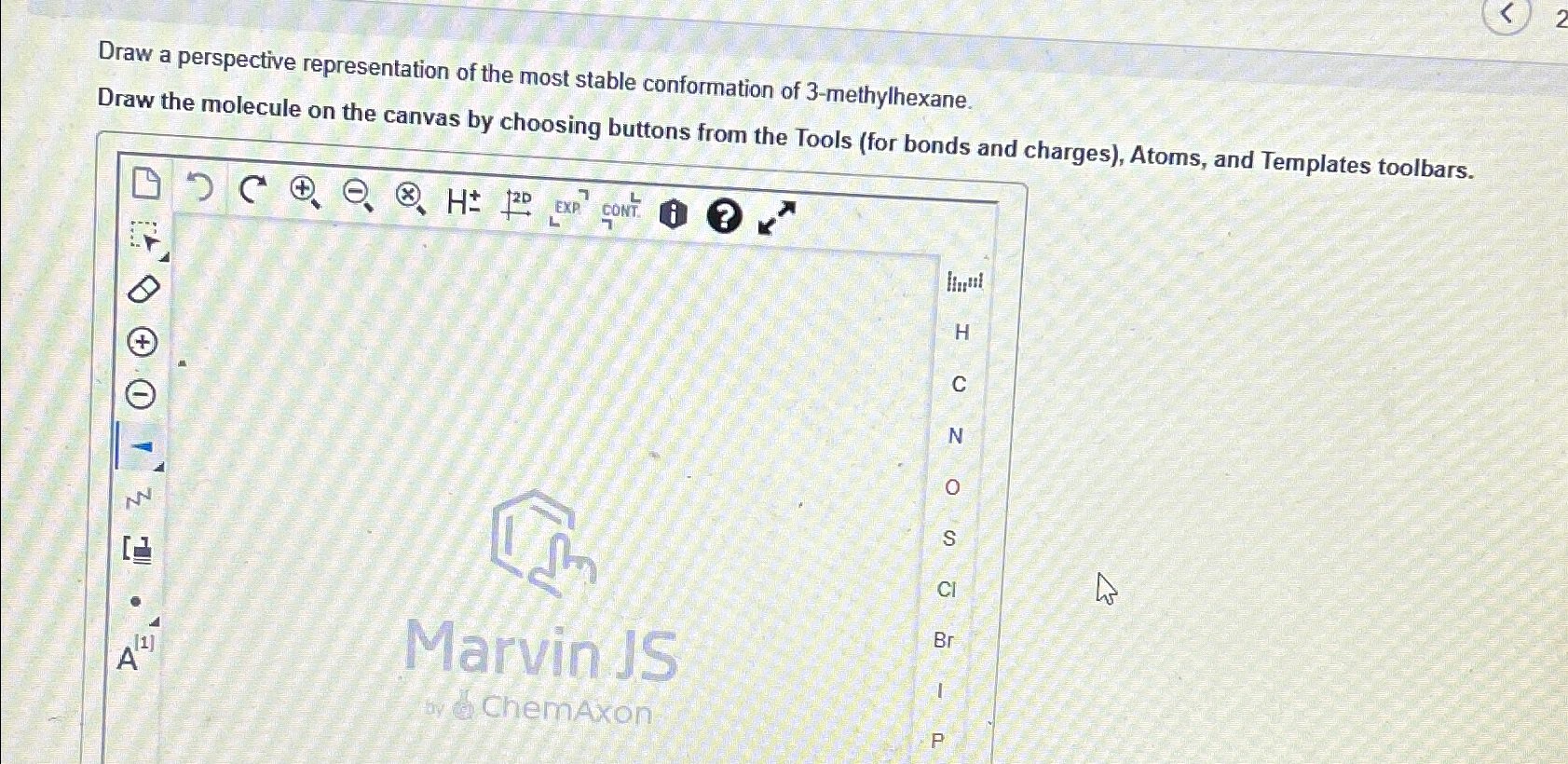 Solved Draw a perspective representation of the most stable | Chegg.com