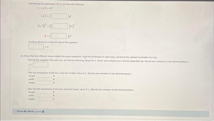 Solved graphing calculator is recommended. rectangular box | Chegg.com