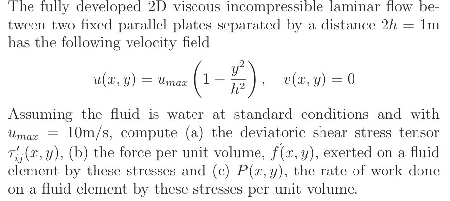 Solved The fully developed 2D viscous incompressible laminar | Chegg.com