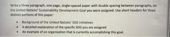 Solved Write a three paragraph, one page, single-spaced | Chegg.com
