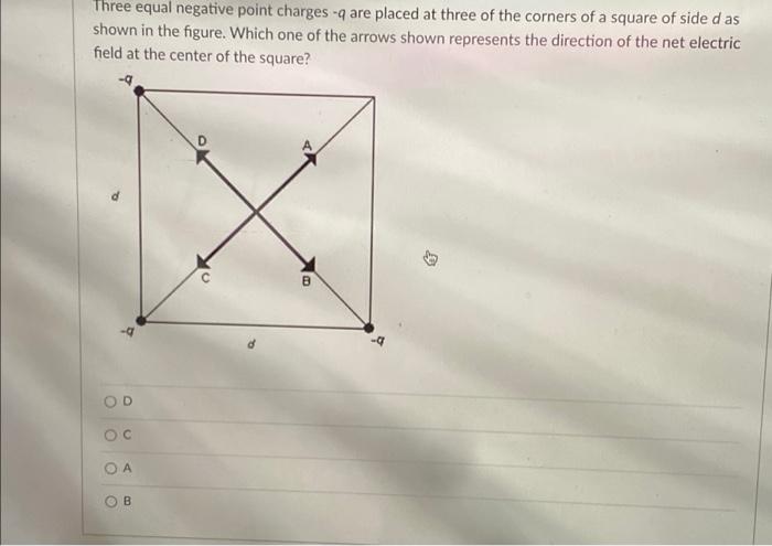 Solved Three equal negative point charges - are placed at | Chegg.com
