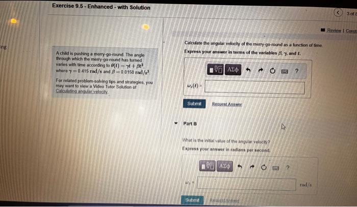 Solved Calculate the angular velocity of the merry-go-round | Chegg.com