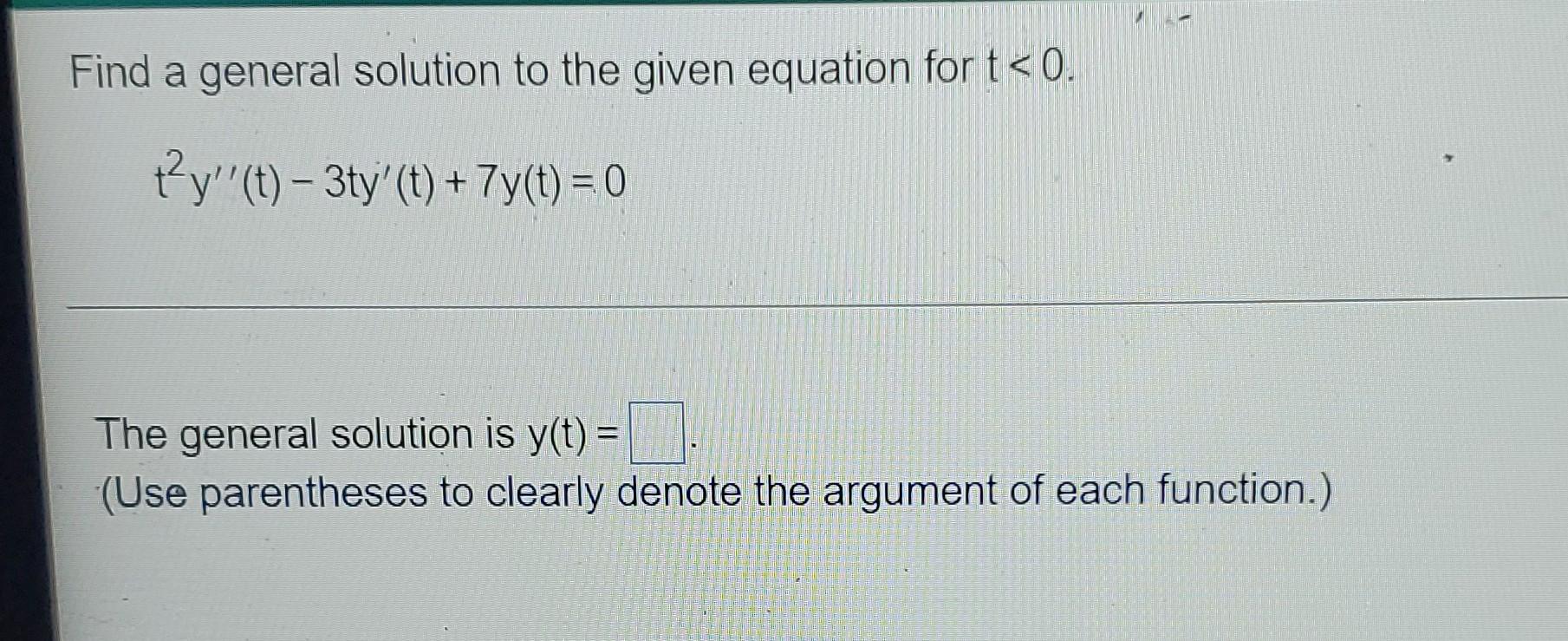 Solved Find a general solution to the given equation for | Chegg.com