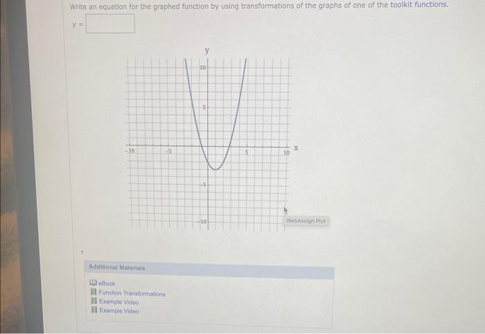 Solved Write an equation for the graphed function by using | Chegg.com