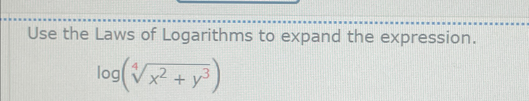 Solved Use the Laws of Logarithms to expand the | Chegg.com