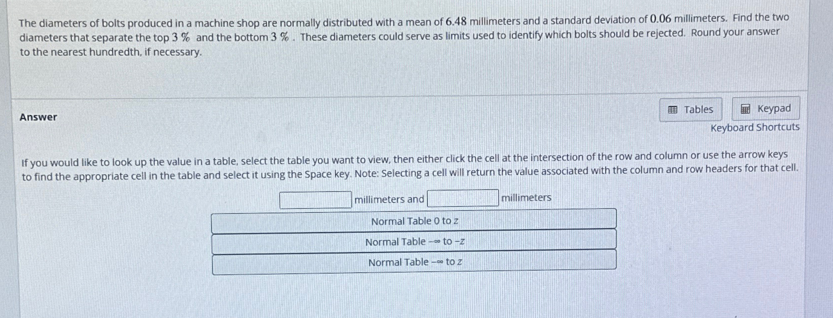 Solved The diameters of bolts produced in a machine shop are | Chegg.com