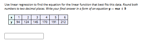 Solved Use linear regression to find the equation for the | Chegg.com