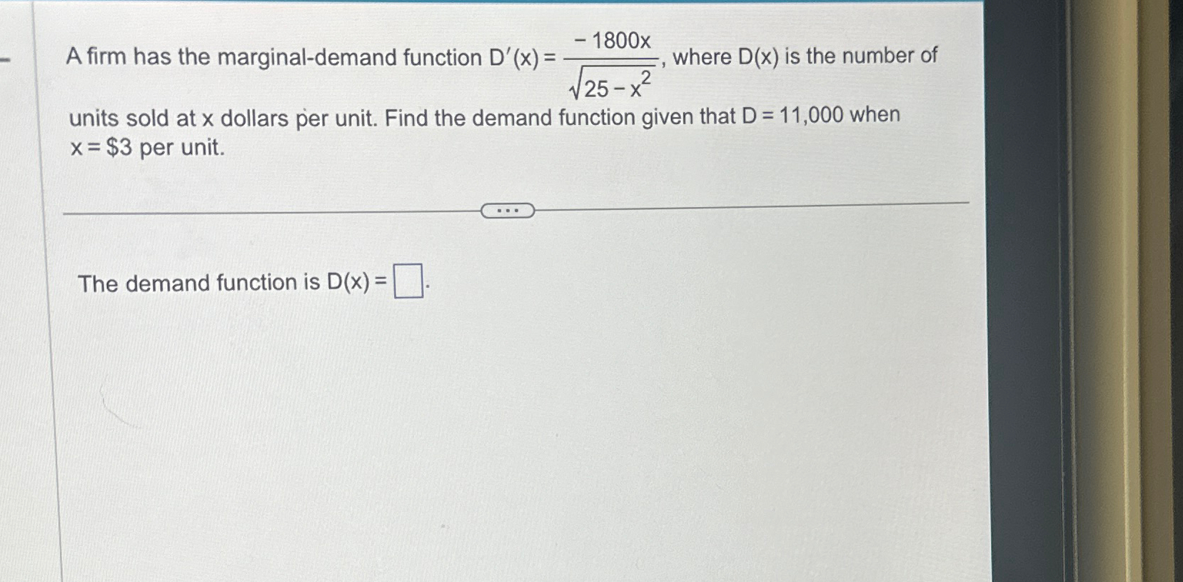 Solved A firm has the marginal-demand function | Chegg.com