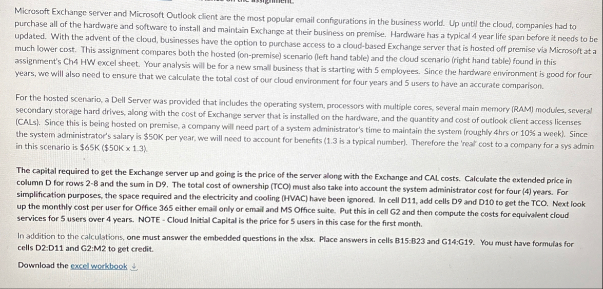 Solved Microsoft Exchange server and Microsoft Outlook | Chegg.com