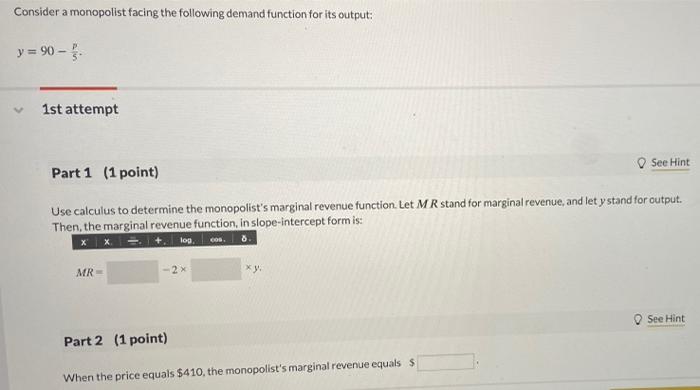 Solved Consider a monopolist facing the following demand | Chegg.com