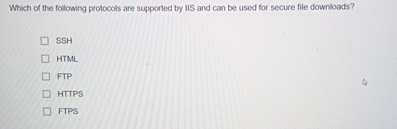 Solved Which of the following protocols are supported by IIS | Chegg.com