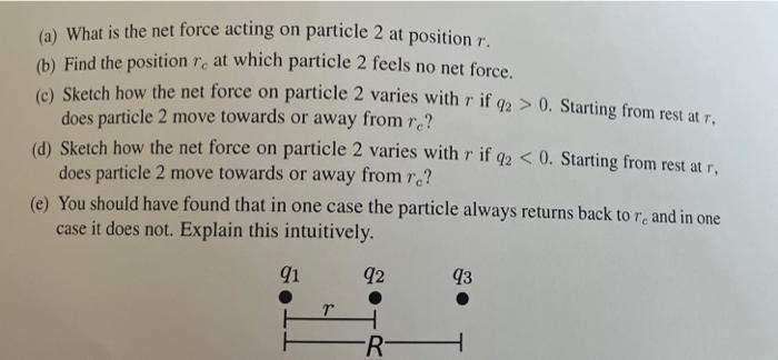 Solved Three particles are arranged on a line as shown in | Chegg.com