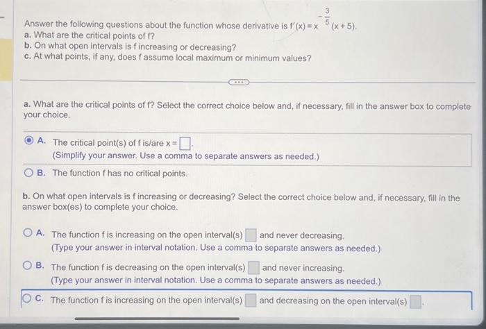 Solved Answer the following questions about the function | Chegg.com