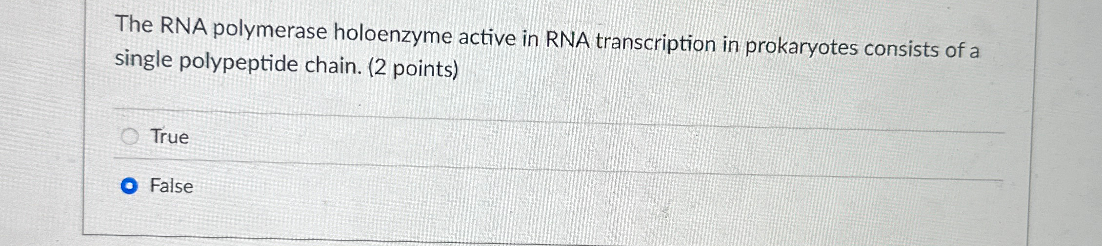 Solved The RNA polymerase holoenzyme active in RNA | Chegg.com