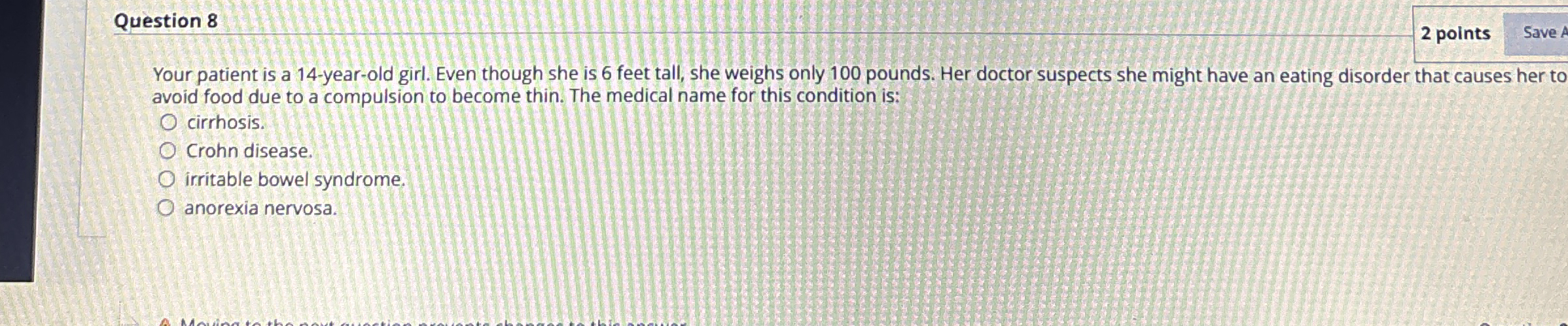 Solved Question 82 ﻿pointsYour patient is a 14-year-old | Chegg.com