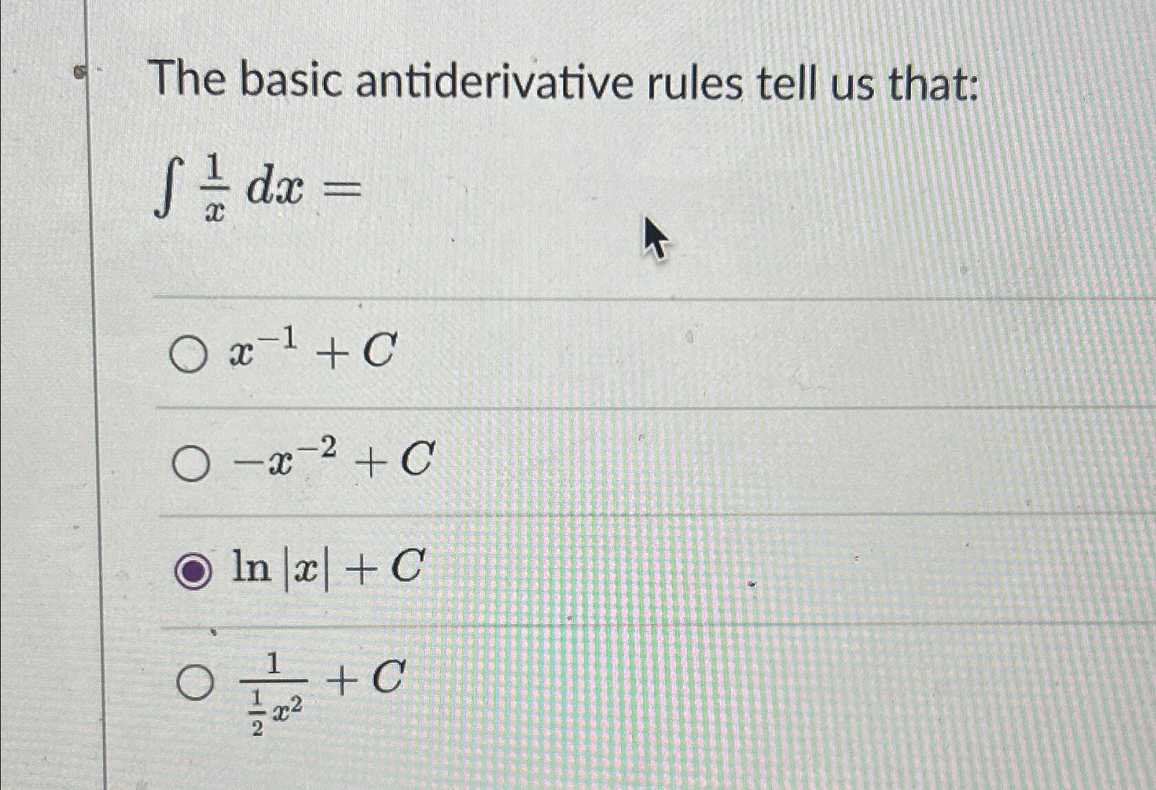 Solved The basic antiderivative rules tell us | Chegg.com
