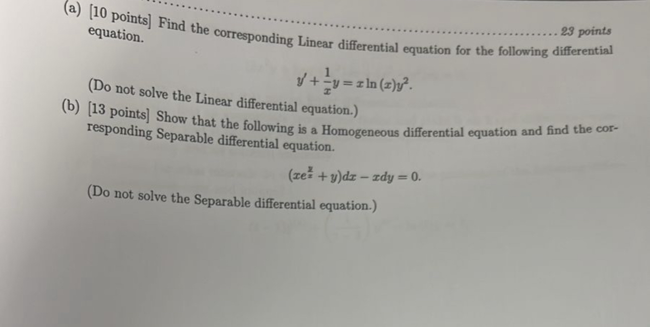 Solved (a) [10 ﻿points] ﻿Find the | Chegg.com
