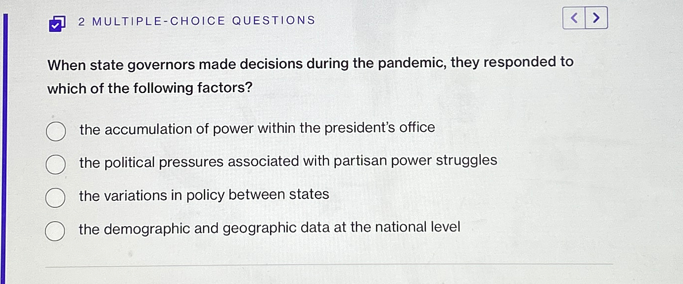 Solved 2 ﻿MULTIPLE-CHOICE QUESTIONSWhen state governors made | Chegg.com