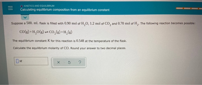 Solved KINETICS AND EQUILIBRIUM Calculating equilibrium | Chegg.com