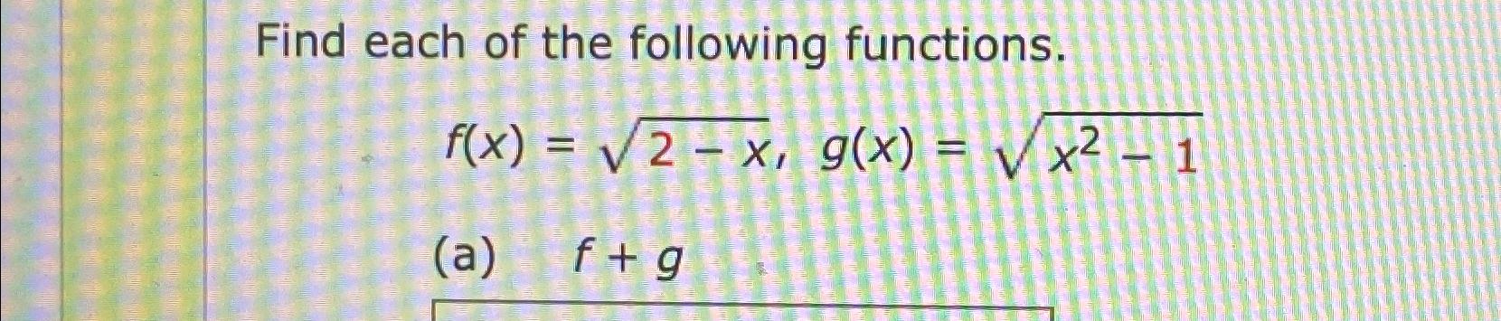 Solved Find each of the following | Chegg.com