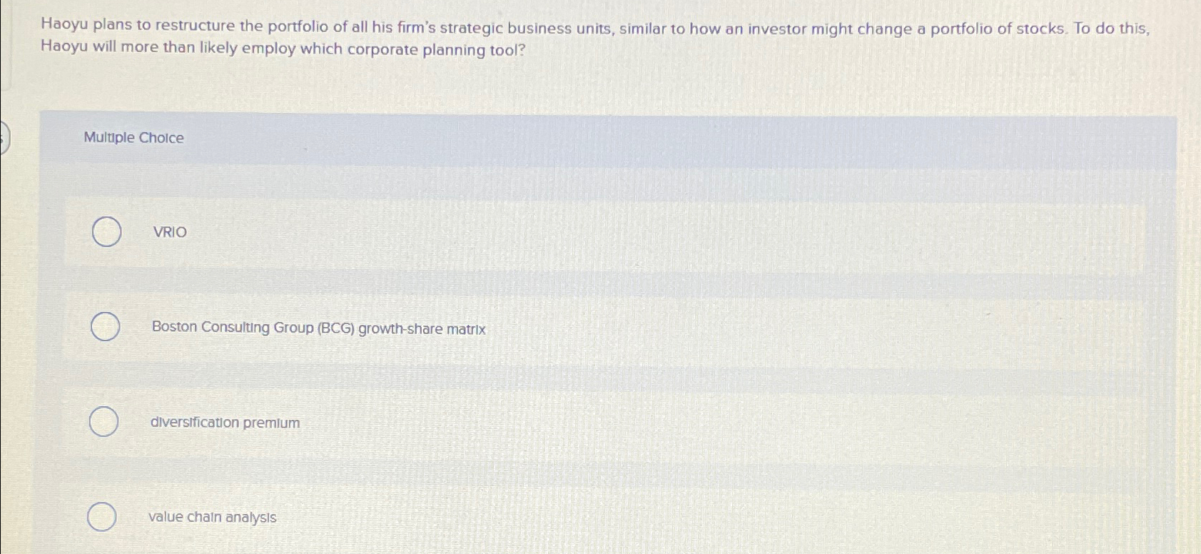 Solved Haoyu plans to restructure the portfolio of all his | Chegg.com