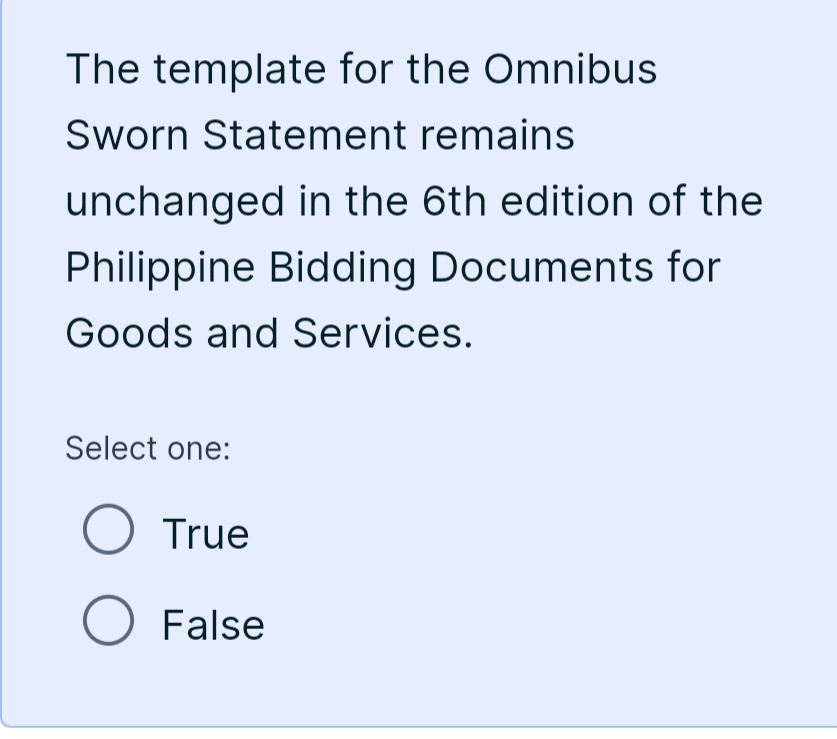 Solved The template for the Omnibus Sworn Statement remains | Chegg.com