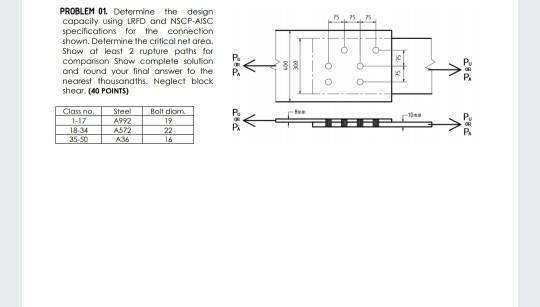 Solved PROBLEM 01 Determine the design capacity using LRFD | Chegg.com