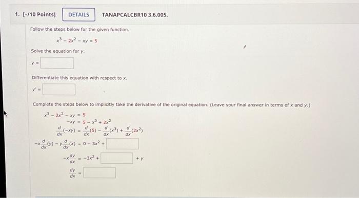 Solved Follow the steps below for the given function. | Chegg.com