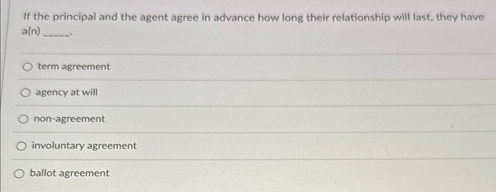 Solved If the principal and the agent agree in advance how | Chegg.com