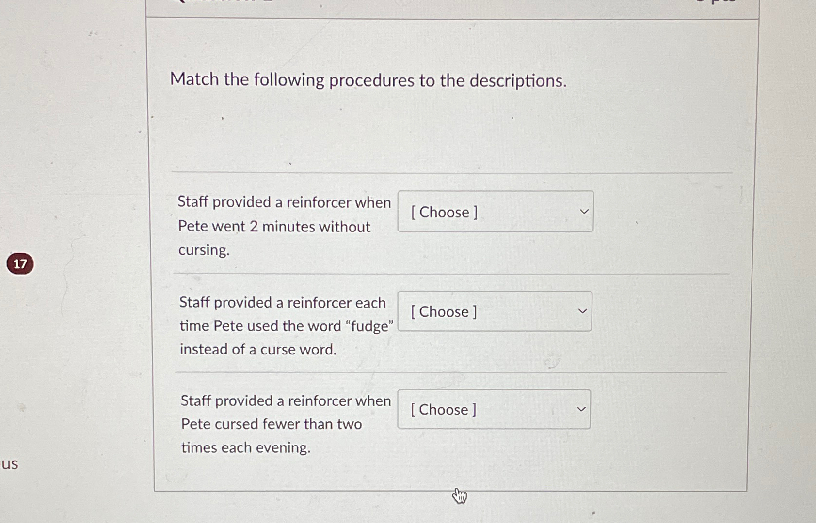 Solved Match the following procedures to the | Chegg.com