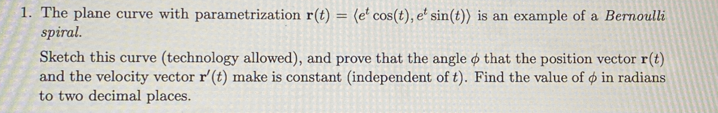 Solved The plane curve with parametrization | Chegg.com