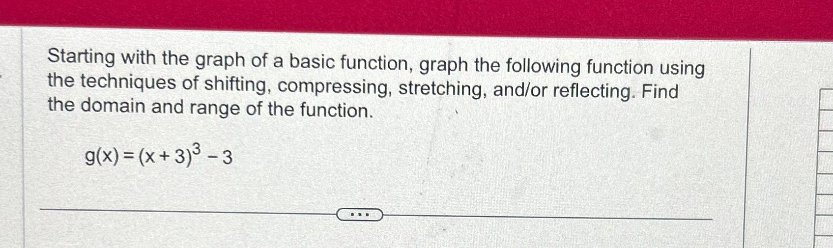 Solved Starting with the graph of a basic function, graph | Chegg.com